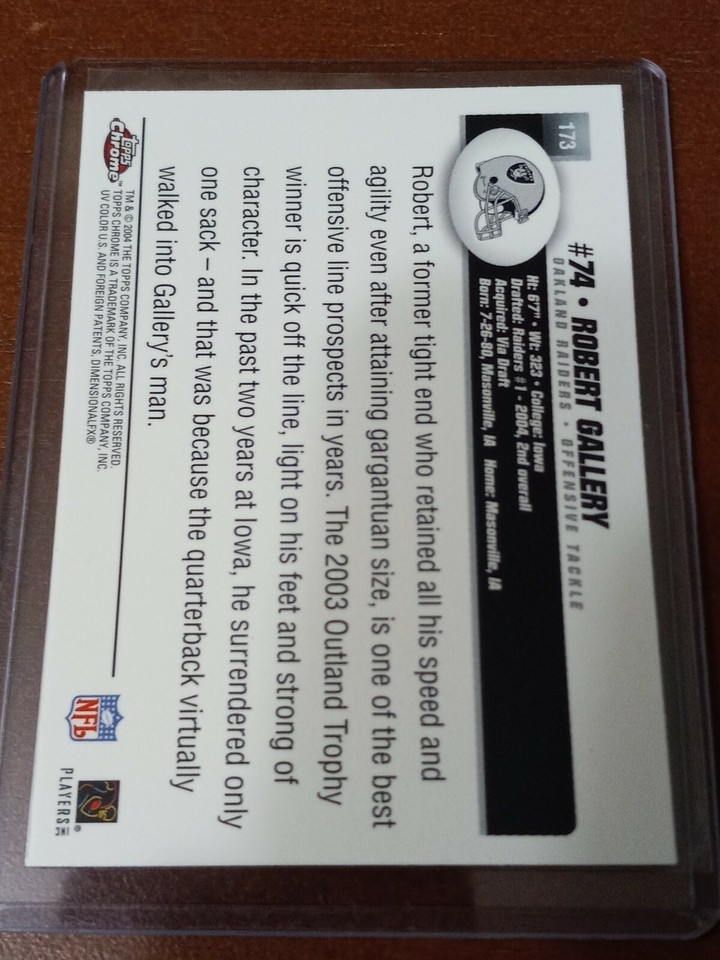 2004 Topps Chrome Robert Gallery #173 Rookie RC Raiders Iowa | eBay