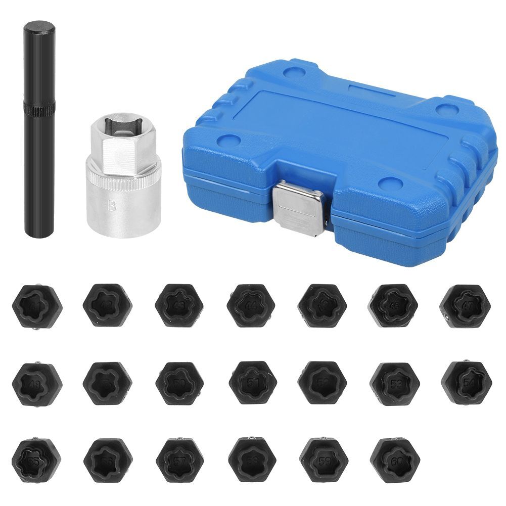 Locking Anti-theft Wheel Lock Lug Nut Key Socket Set Remover Tool Kit ...