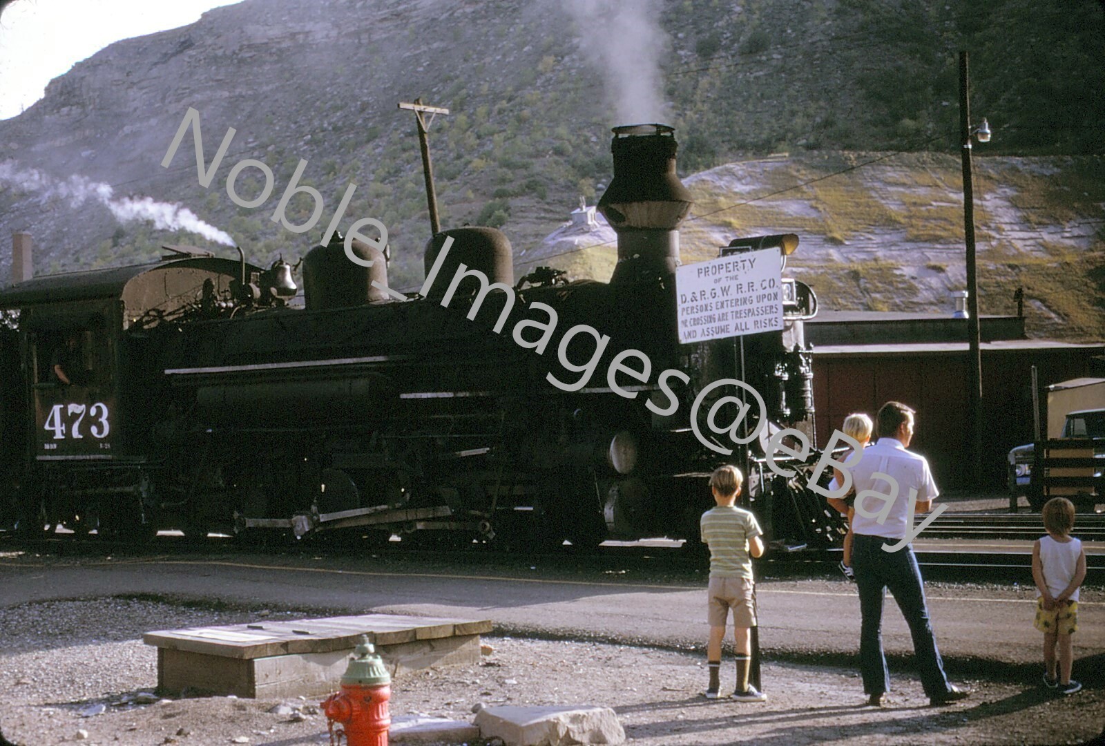 1972 D&RGW Alco K-28 Steam Locomotive 473 Side View Colorado Kodachrome ...
