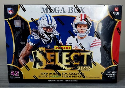 2023 2024 NFL Select Football Mega Box Trading Cards Black Green Prizm ...