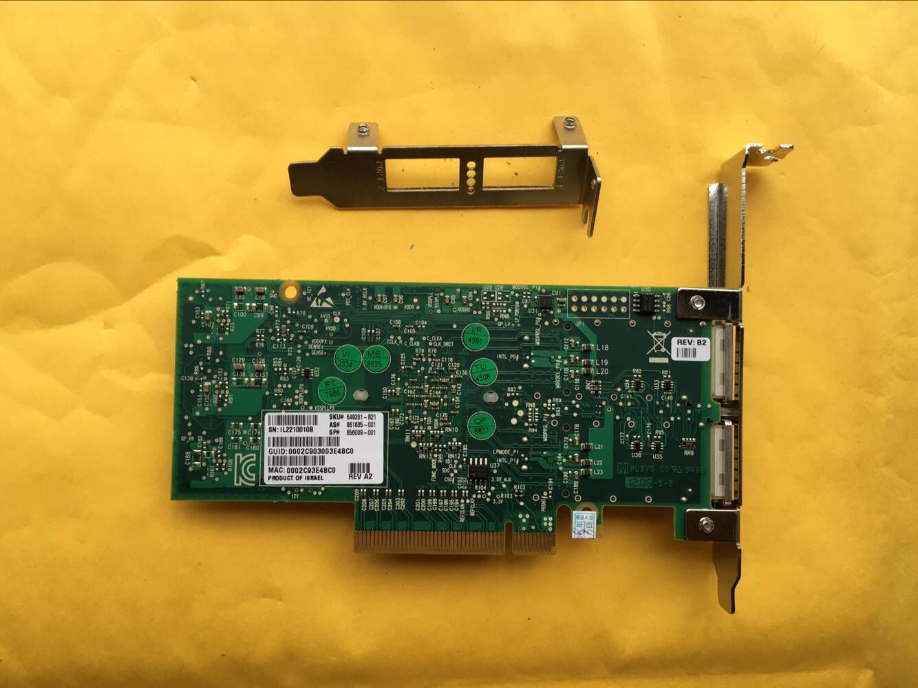 HP 649281-B21 Infiniband CX354A 10/40GB 2P 544QSFP ADAPTER 656089-001 ...