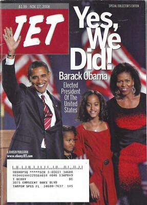 YES WE CAN BARACK OBAMA ELECTED PRESIDENT OF THE USA NOV. 17, 2008 JET ...