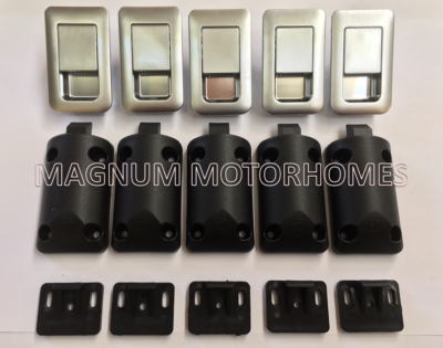 5 x Satin Evomatic Door Handle/Catch Ideal For VW Furniture Campervan ...
