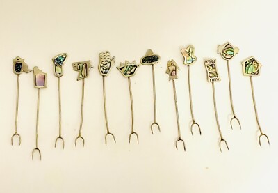 Vintage Taxco Mexico Alpaca Silver Abalone Inlay Animals & Shape ...