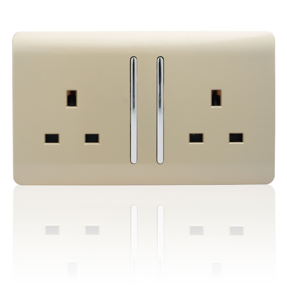 Light switches Plug Sockets Fused Spurs TV Phone Trendi Switch Gold ...