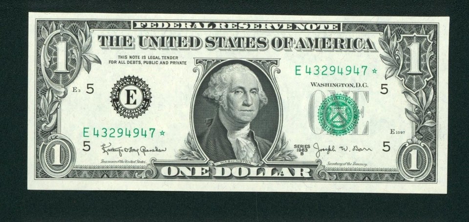 ** STAR ** $1 1963 (CHOICE CU) ((JOSEPH BARR)) Federal Reserve (3rd of ...