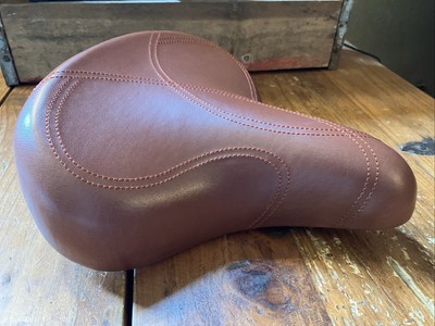 Electra Bicycle Seat Velo Saddle Comfort Bike Brown Leather Replacement ...