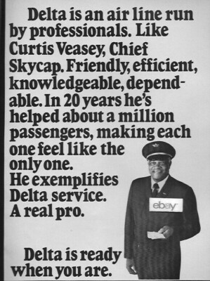 DELTA AIR LINES 1970 CHIEF SKYCAP CURTIS VEASEY IS A DELTA PROFESSIONAL ...