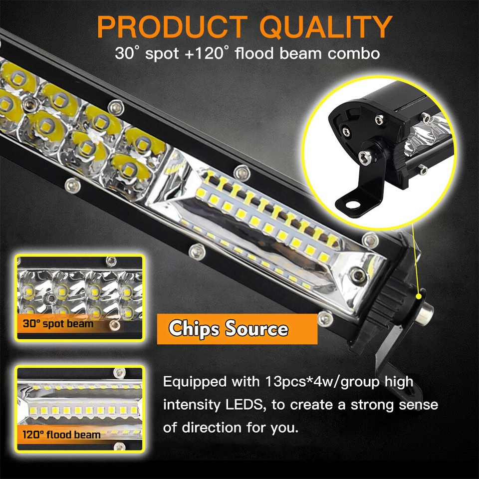 2 Row LED Light Bar 20inch 4x4 4WD Offroad Light Bar Work Pods PK 22 32 ...