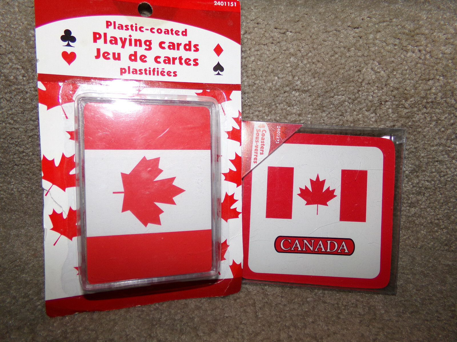 LOT Vintage Deck of Canada Playing Cards AND Set of Cork-Backed ...
