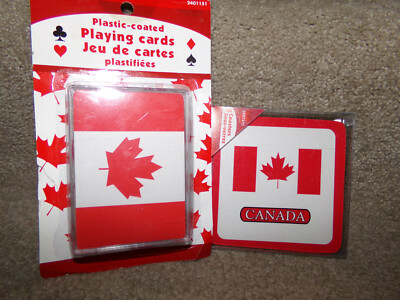 LOT Vintage Deck of Canada Playing Cards AND Set of Cork-Backed ...