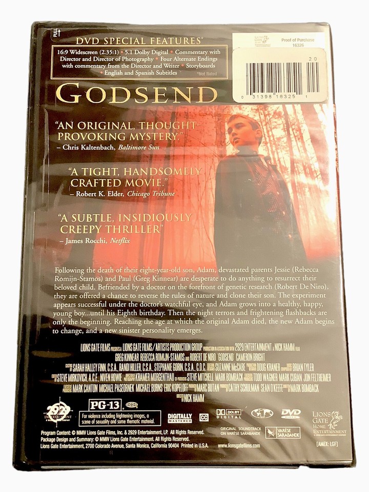 Godsend DVD NEW SEALED ROBERT DENIRO GREG KINNEAR REBECCA ROMIJN STAMOS ...