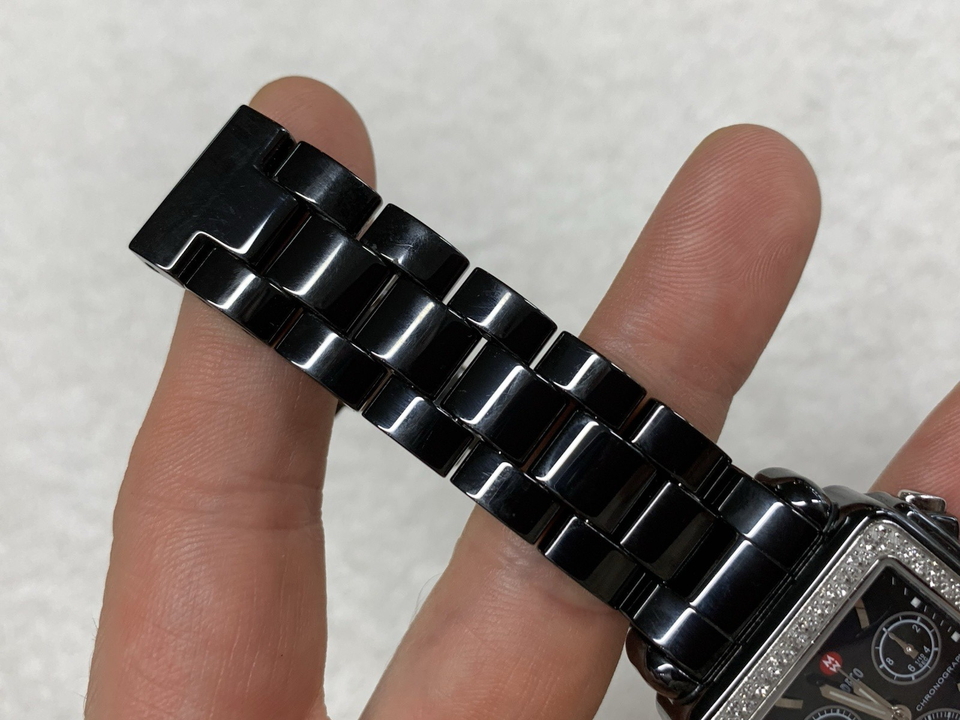 Michele Deco Black Ceramic Diamond Chronograph Watch | eBay
