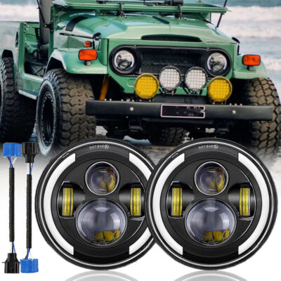 Fits Land Rover Defender Td5 Puma TDCI 90/110/130 Pair 7" LED Upgrade ...