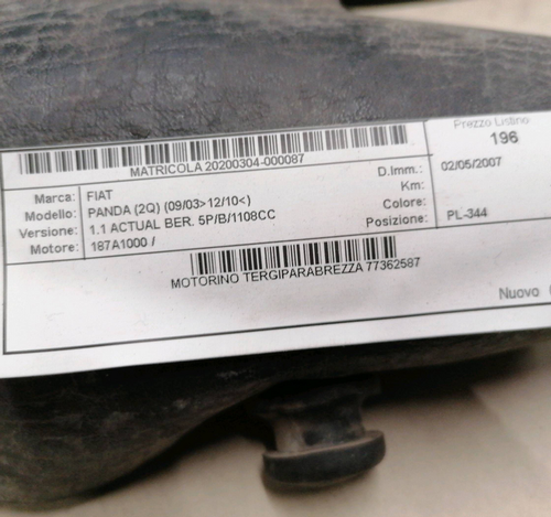 46804522 moteur essuie-glace av pour FIAT PANDA (2Q) 1.2 Dynamic Nat ...