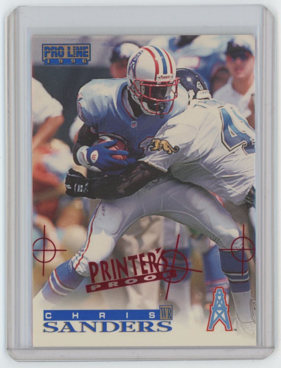 1996 PRO LINE PRINTER'S PROOFS CHRIS SANDERS . HOUSTON OILERS #175 | eBay