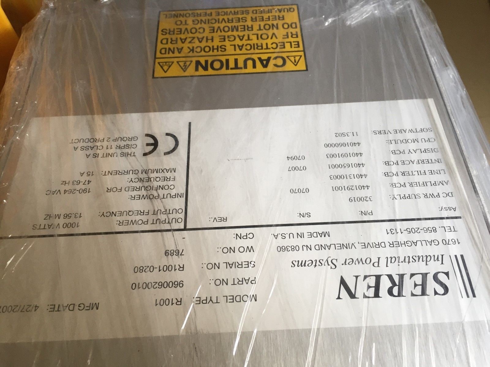 Seren R1-001 RF Generator with AT10M matching box 13.56Mhz 1kw | eBay