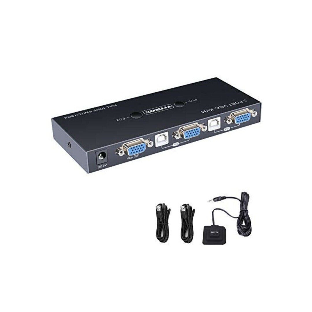 yitrox VGA KVM Switch 2 Port, 1080P Video Share for PC Sharing | eBay