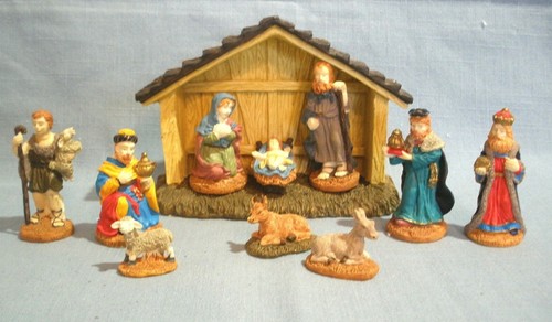 LEMAX 11 PIECE MINI NATIVITY SCENE~POLY RESIN~NO BOX | eBay