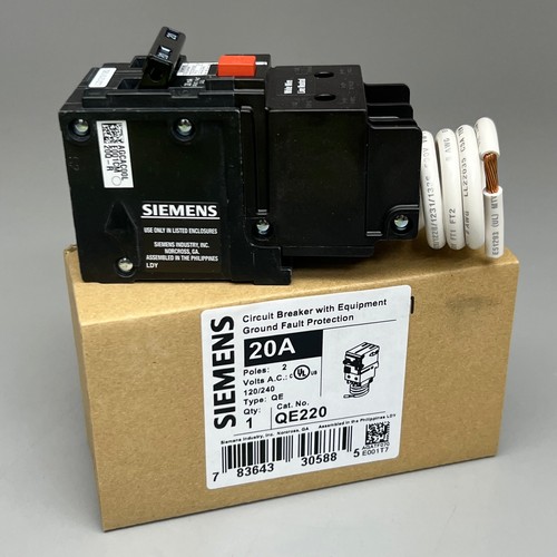 SIEMENS 20A Circuit Breaker w/ Equipment Ground Fault Protection 20A ...