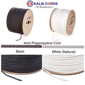 4MM ROUND POLYPROPYLENE ROPE BRAIDED POLY CORD STRONG STRING IN BLACK ...
