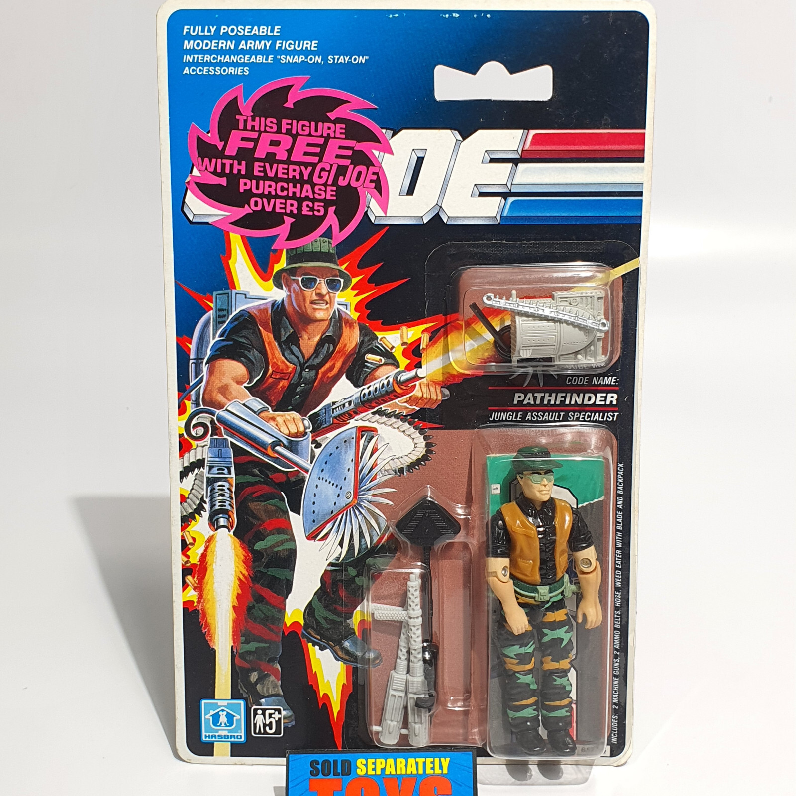 Vtg GI Joe PATHFINDER UK This Figure Free sticker promo Euro Style MOC ...