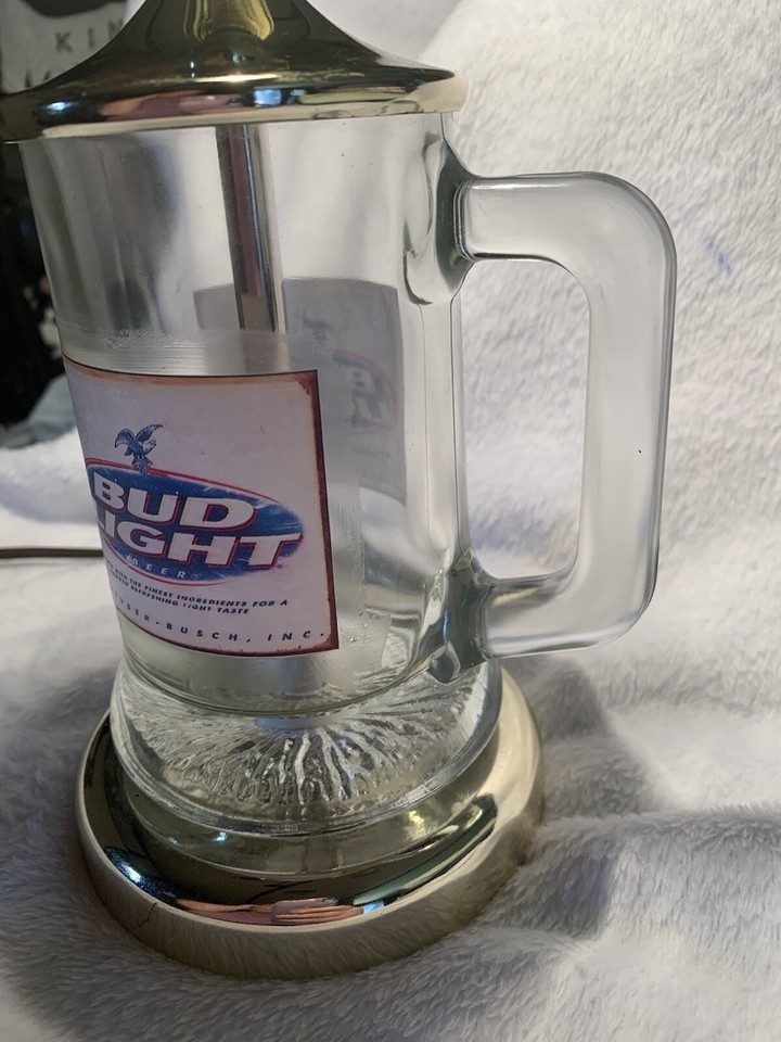 bud light lamp In Shape Of A Beer Mug Great For Any room Cord Plug | eBay