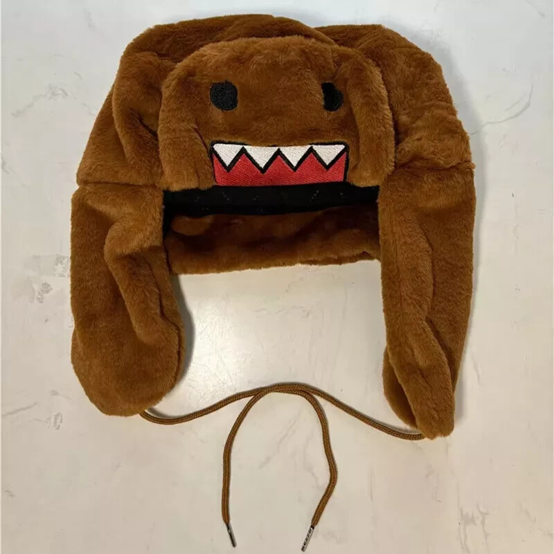 Domo Kun Plush Hat Ushanka Cute Winter Hat for Men Women Cartoon Warm ...
