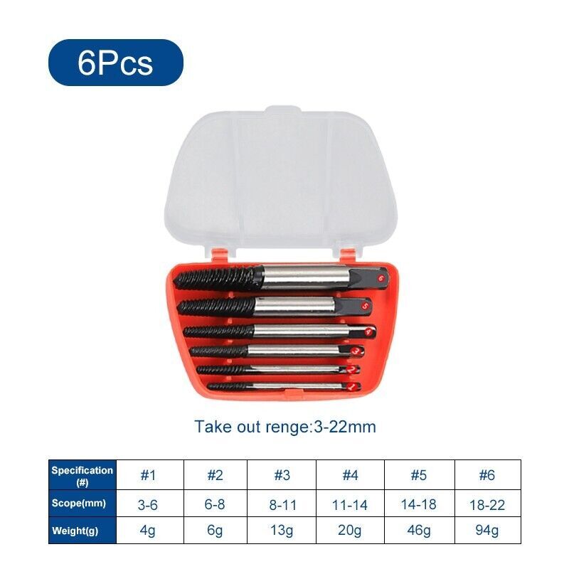 Damaged Screw & Bolt Extractor Set (6pcs) for Quick Removal | eBay