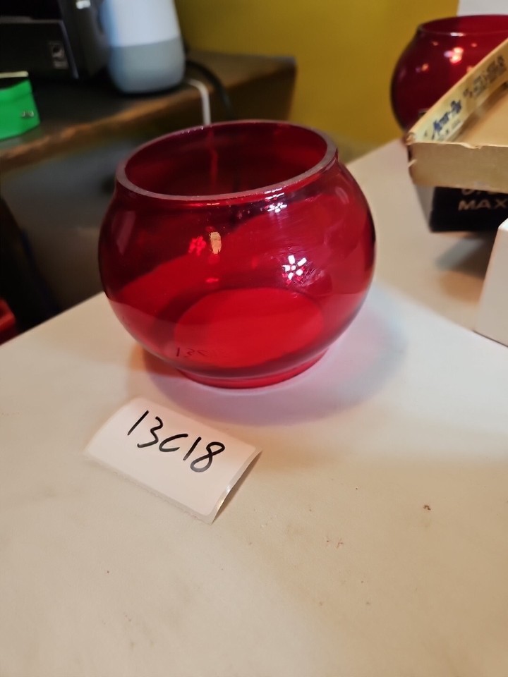 Adlake Oil Lantern Lamp Glass Vintage Red globe railroad parts 13c18 | eBay