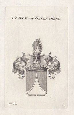 1830 Gallenberg Coat of Arms Copper Engraving Heraldry | eBay.de