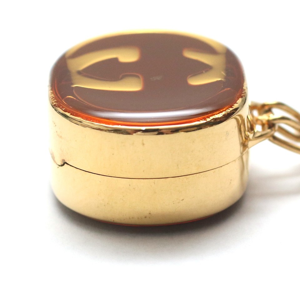 Gucci Vintage GG Logo Gold-Tone Brown Pill Case Chain Necklace Italy | eBay