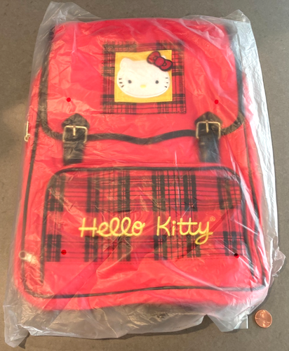 1997 vintage SANRIO Hello Kitty BACKPACK unused RARE red plaid | eBay