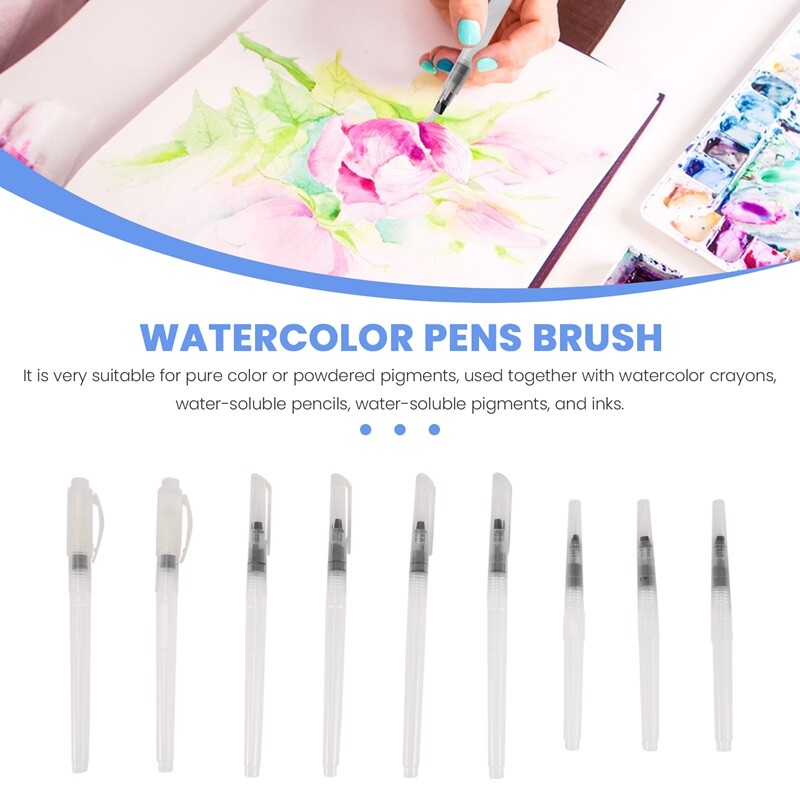 12 PCS Water Color Brush Pen Set, Watercolor Paint Pens, Water ...