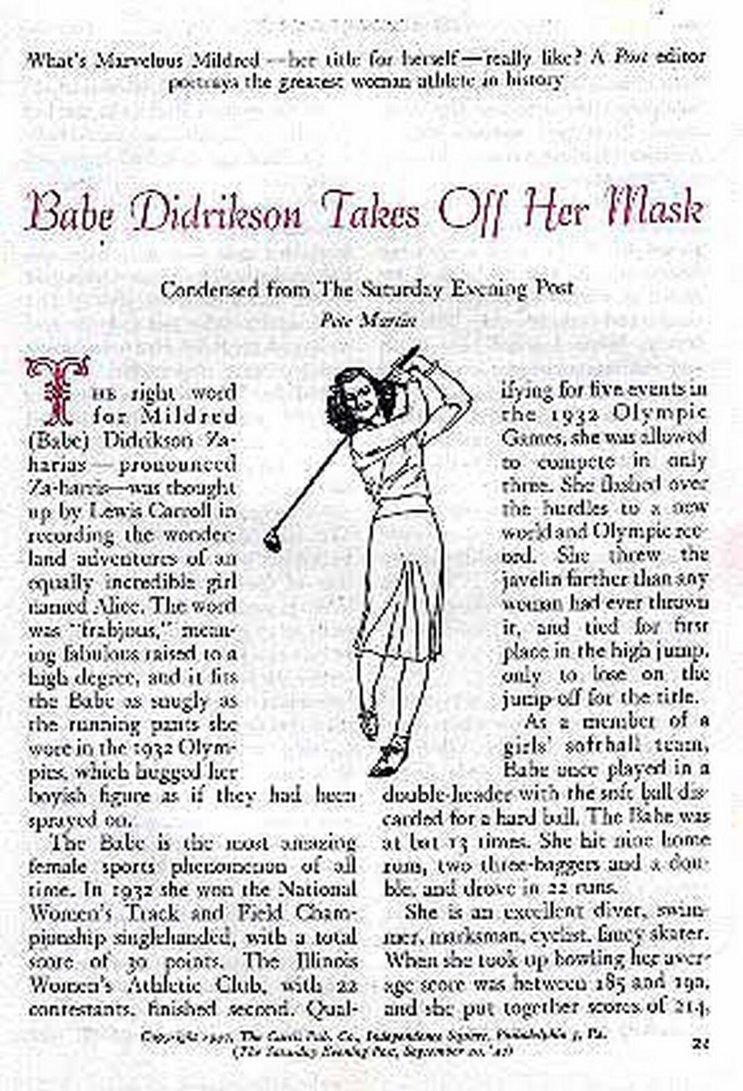 Mildred Zaharias Quotes Babe Didrikson Zaharias Museum