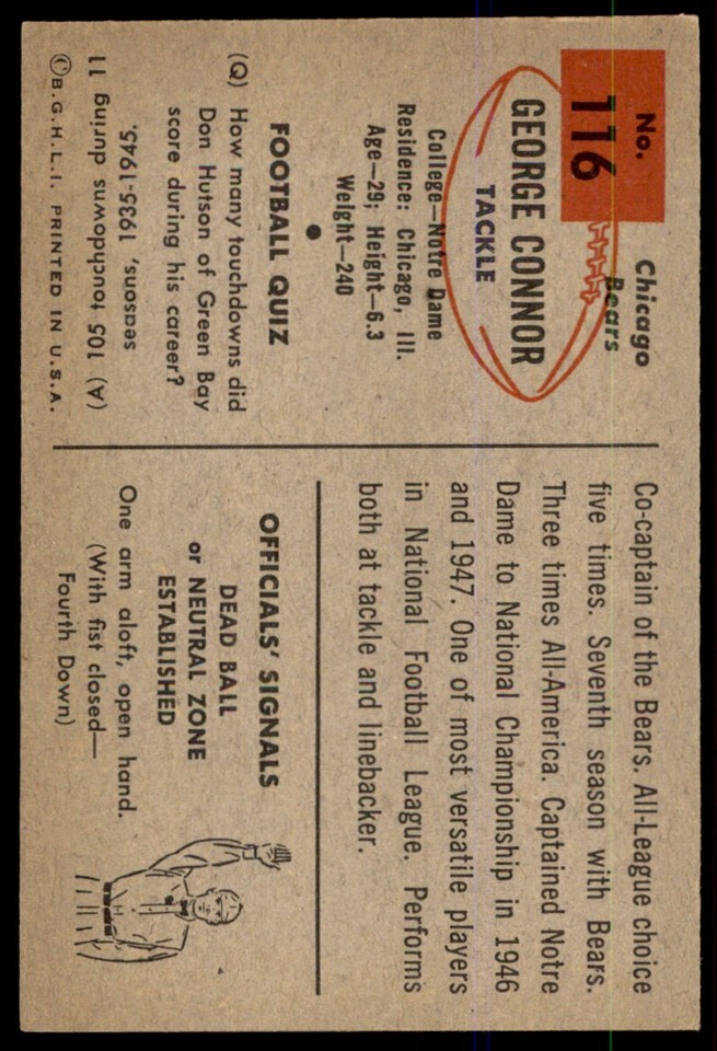 1954 Bowman NM George Connor #116 | eBay