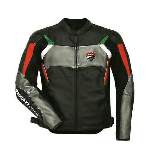 DUCATI Motorbike Cowhide Leather Jacket Racing Motorcycle Biker Leather ...
