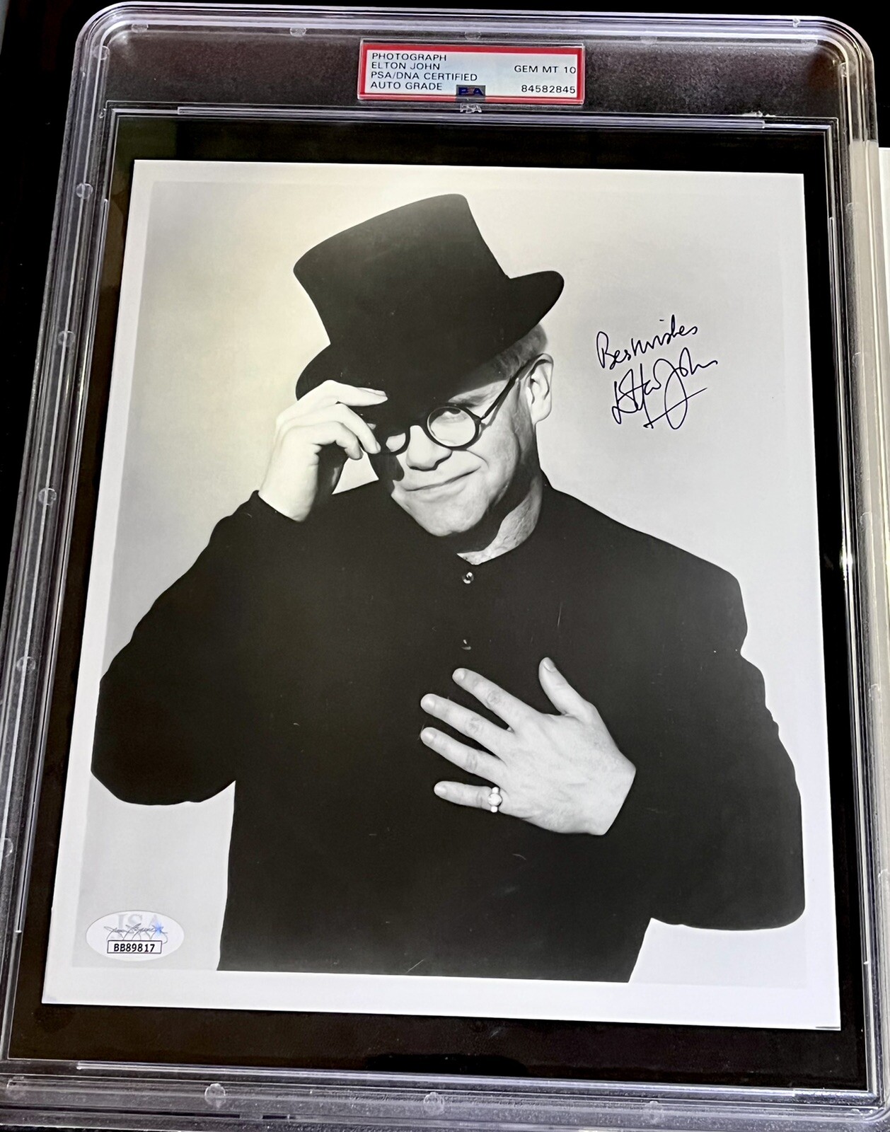 SIR ELTON JOHN SIGNED AUTO AUTOGRAPH 8X10 SLABBED PHOTO PSA DNA GEM ...