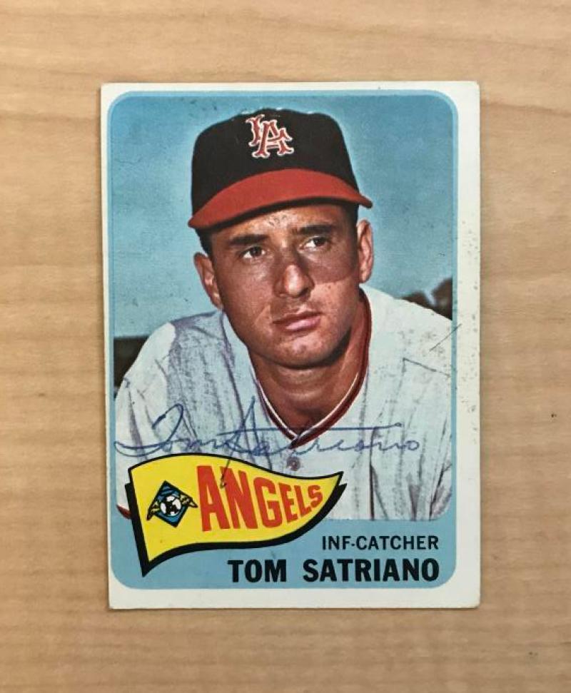 TOM SATRIANO LOS ANGELES ANGELS SIGNED VINTAGE 1965 TOPPS CARD #124 W ...