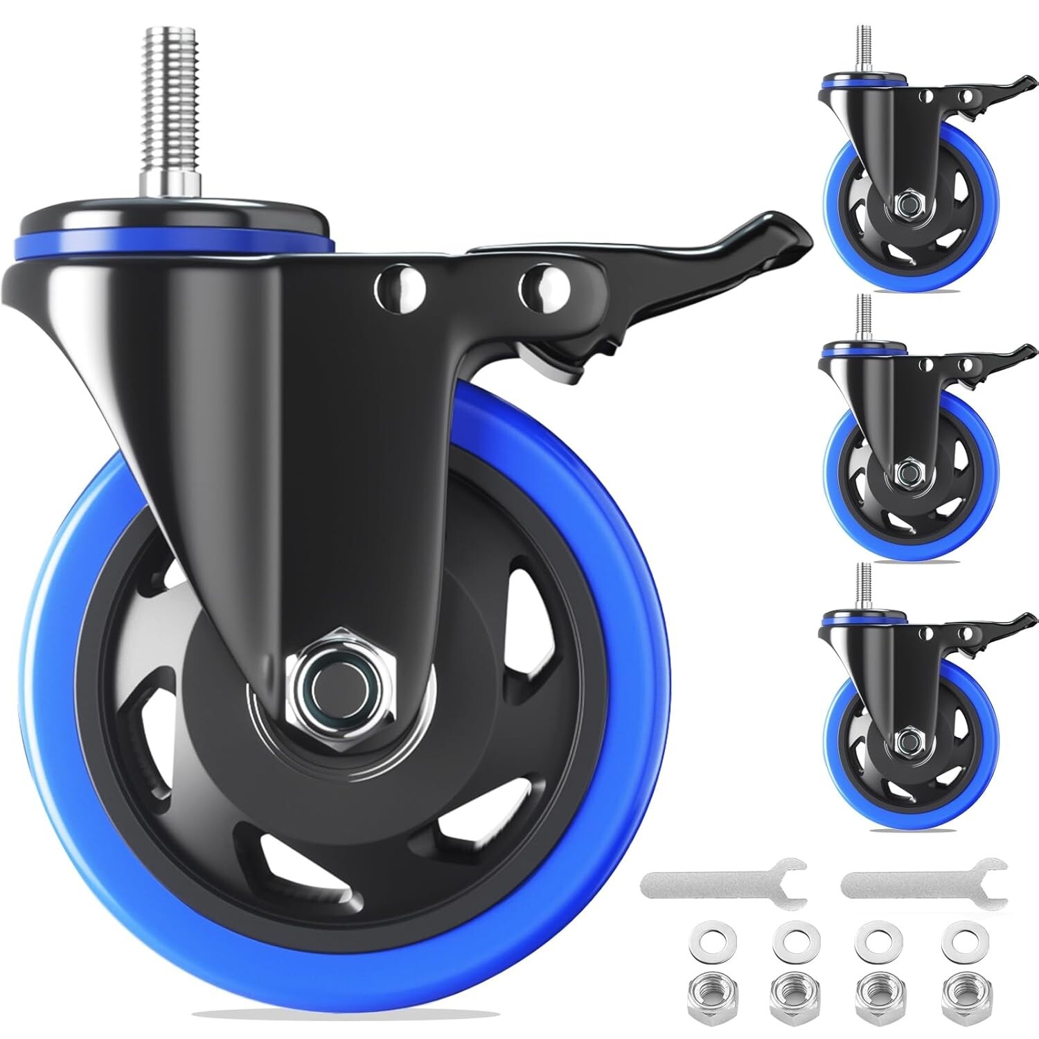 5 Inch Stem Caster Wheels Heavy Duty with Dual Locking 2200Lbs ...