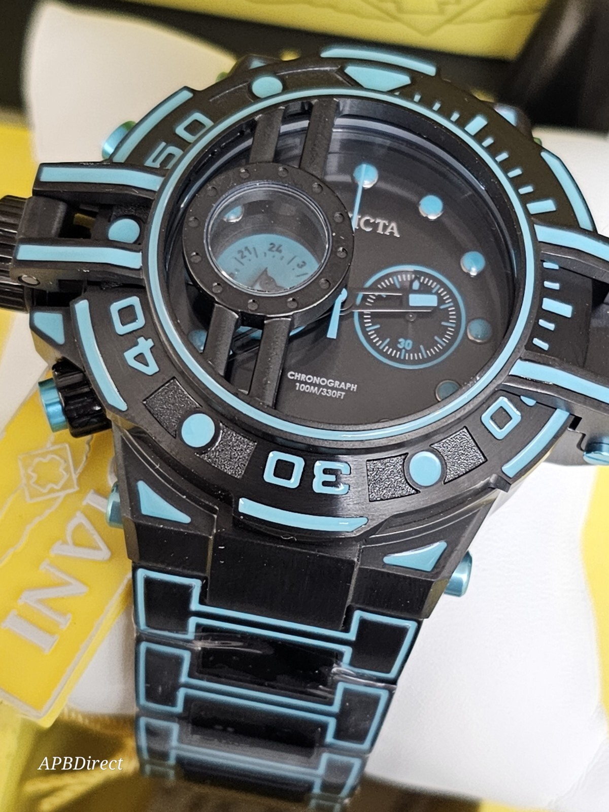 Invicta Coalition Forces 54mm Blue Black Case Band Men's Wristwatch ...