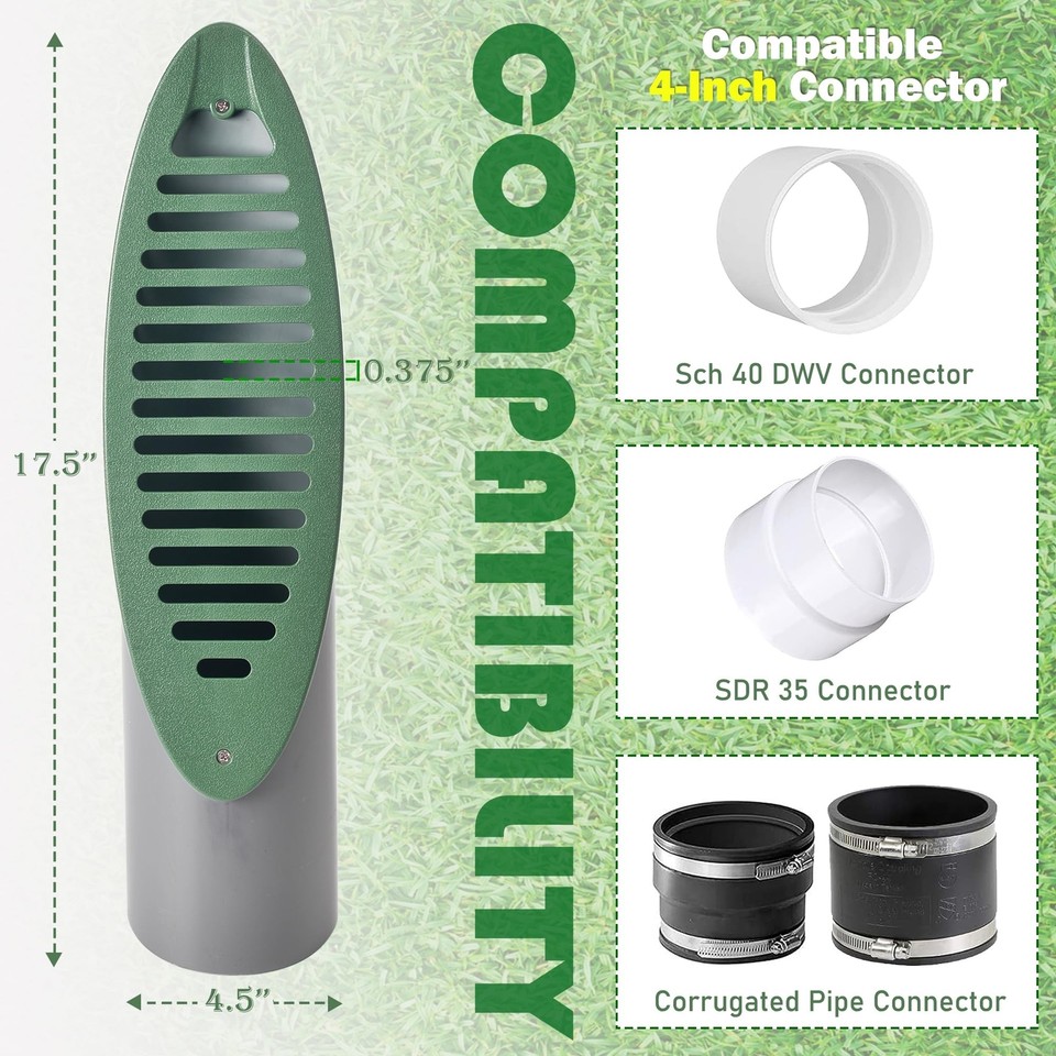 Yard Drain Emitter, Angled Slope Drainage Pipe, Angled Drain Emitter ...