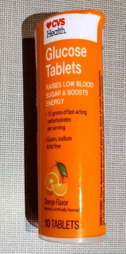 CVS Glucose Tablets Orange Flavor Travel Size 10 Tablets Diabetes ...