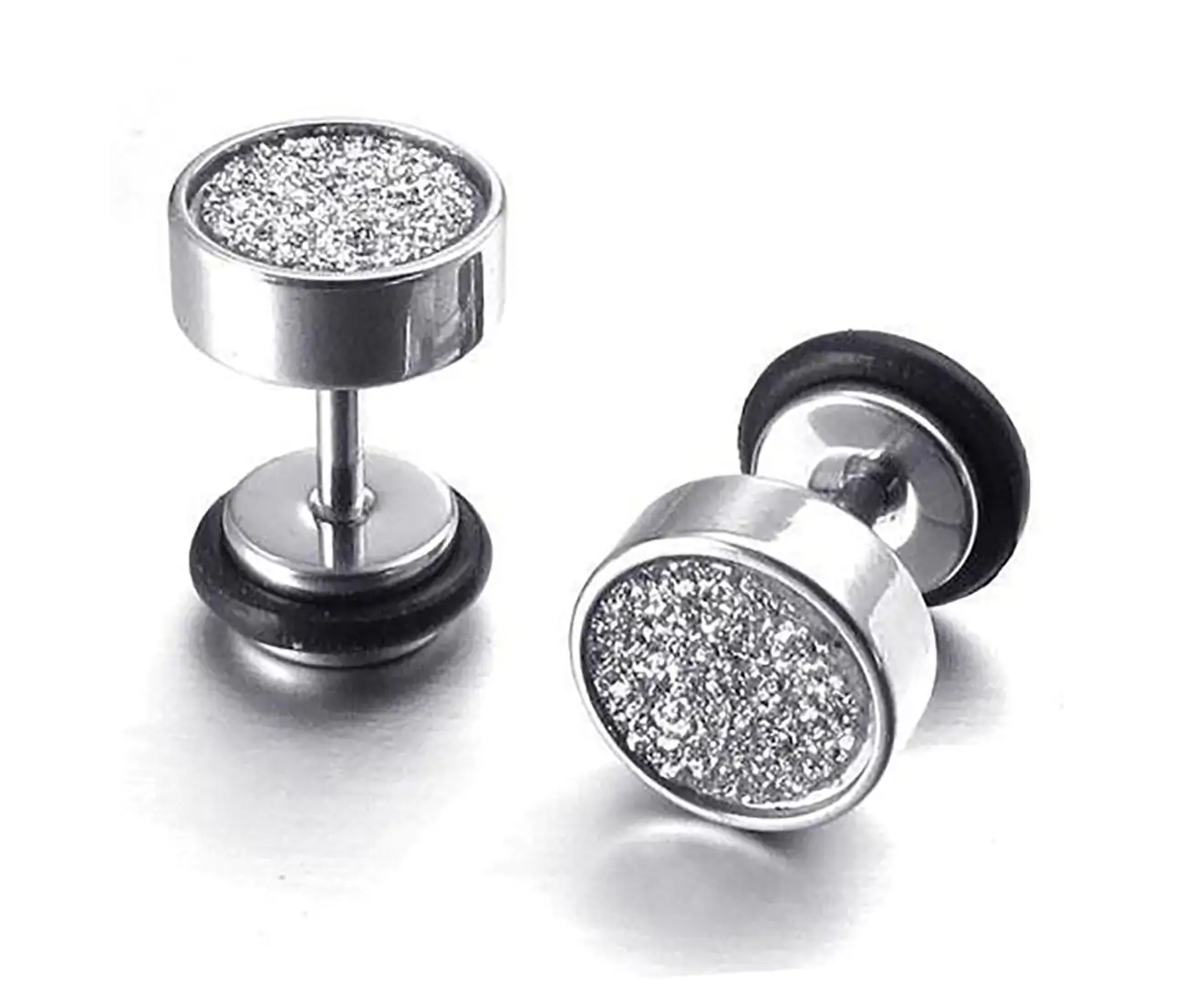 Ear Screw Stud Fashion Classic round Punk Style Stud Earrings for Men ...