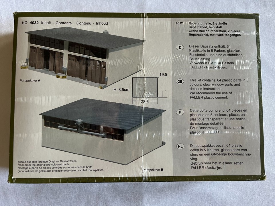 Faller Military Repair Shed Two Stall #4032 HO Scale Model Kit Sealed ...