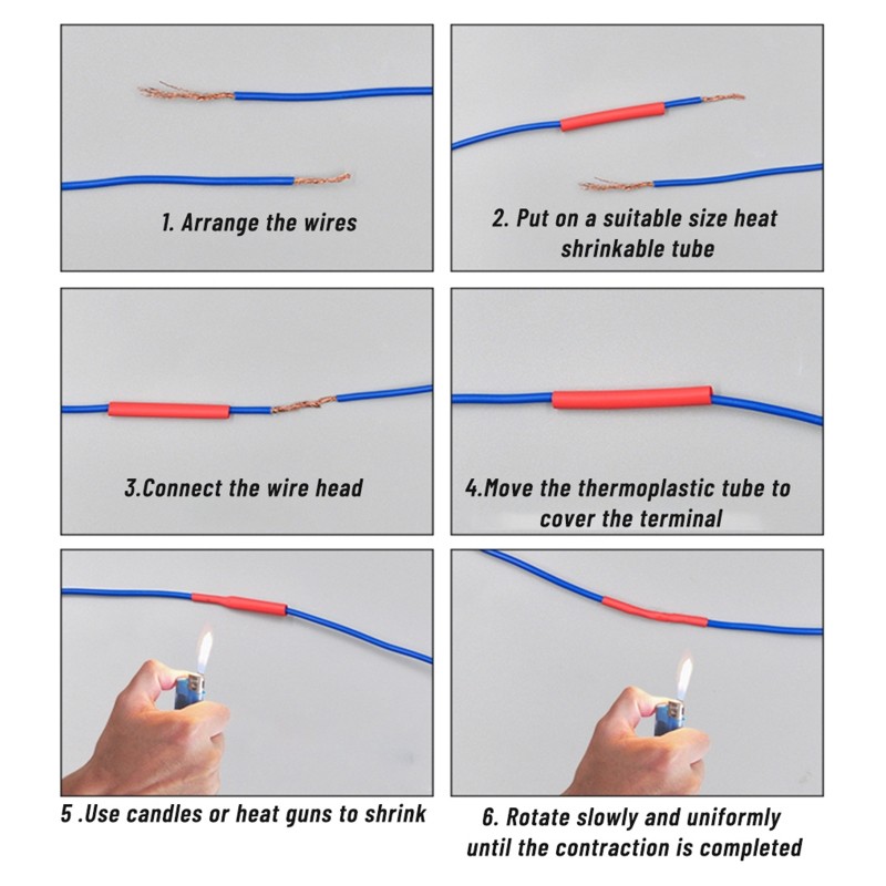 127 Pcs Heat-Shrink Tube Insulation Sleeving Electrical Wire Wrap ...