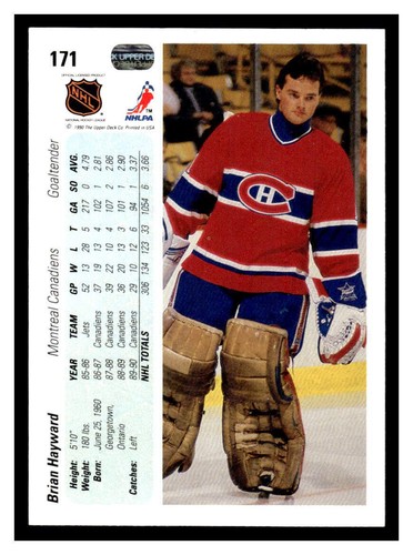 1990 Upper Deck #171 Brian Hayward - Montreal Canadiens | eBay