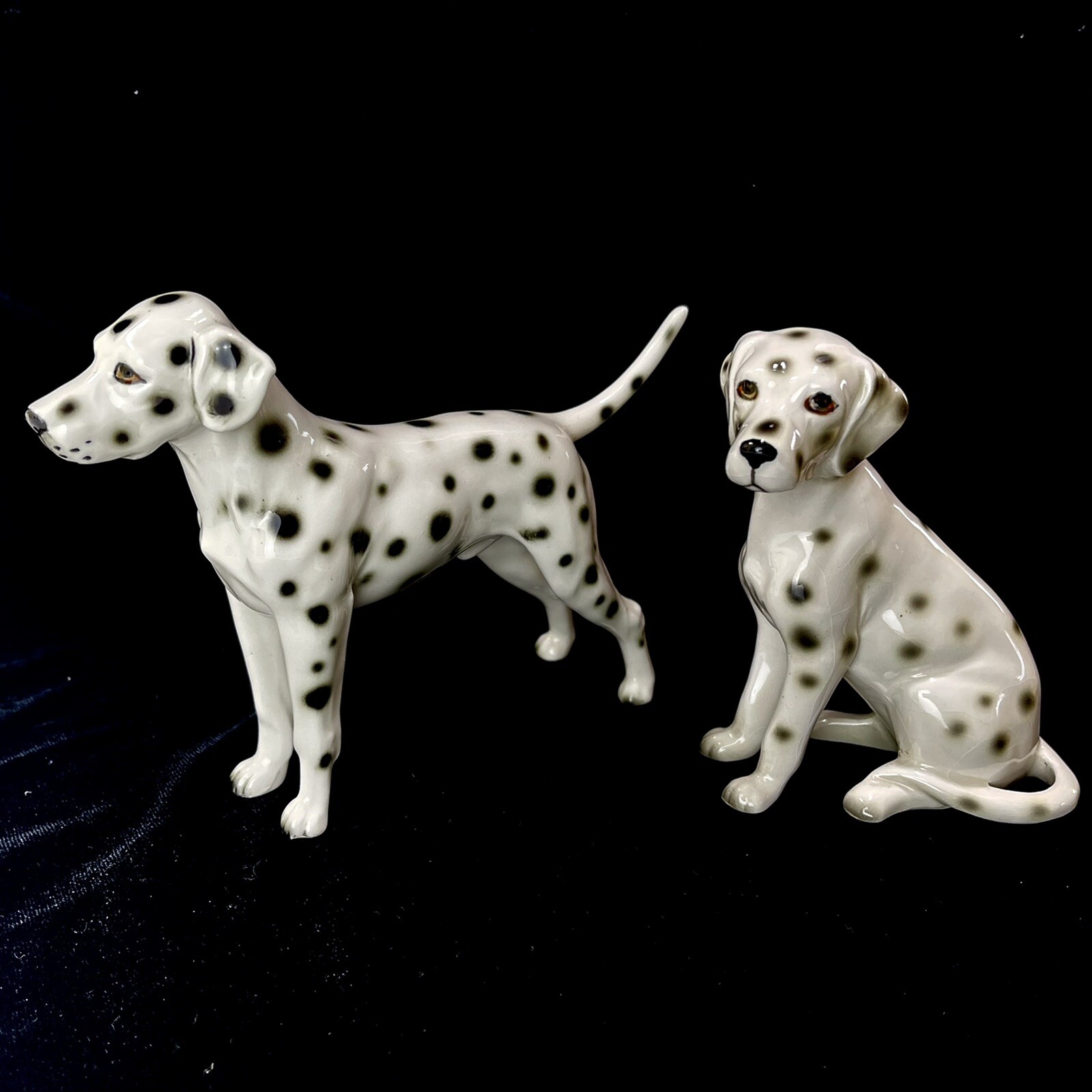 Vintage Set Dalmation Figurines Ceramic Puppy Dogs Napco Japan 5"T Mid ...