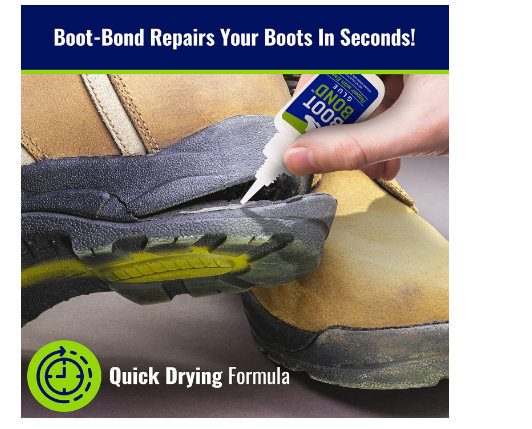 BOOT BOND Boot Glue - Quick Dry Boot Repair Formula Works in Seconds ...