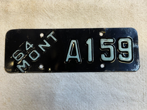 1964 Montana Motorcycle License Plate A159 MC Tag Unissued! | eBay